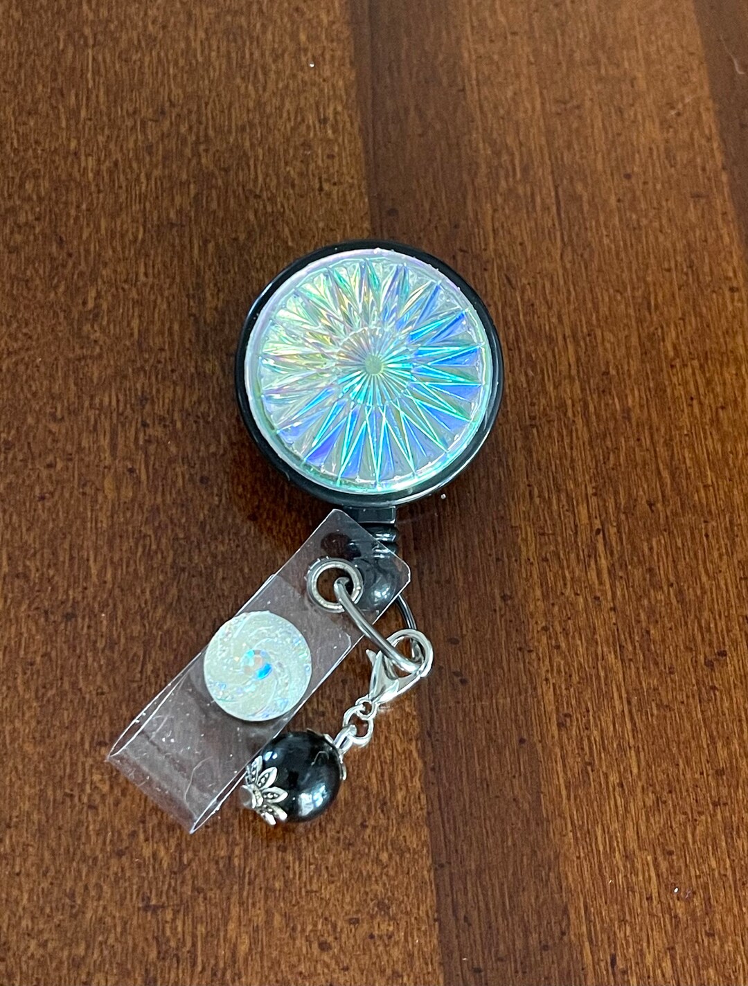 Elegant Effervescent White Bling Badge Reel Summer Flower Themed ...