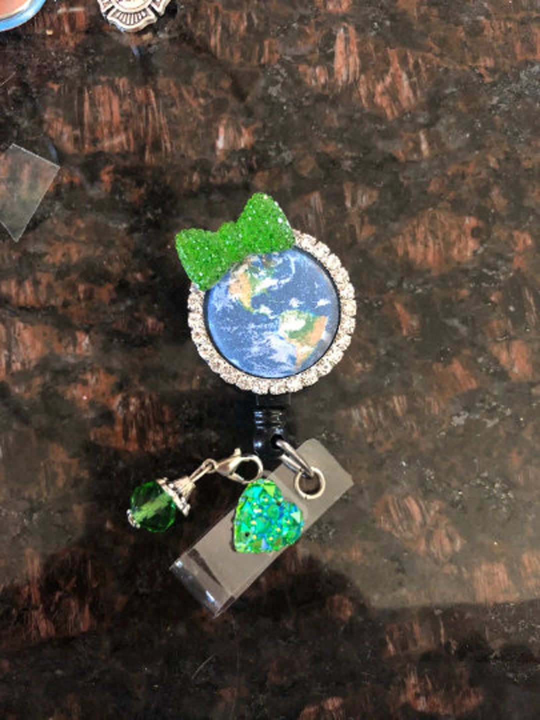 Go Green Earth Badge Reel Geology Teacher Male Gift Idea Magnetic ...