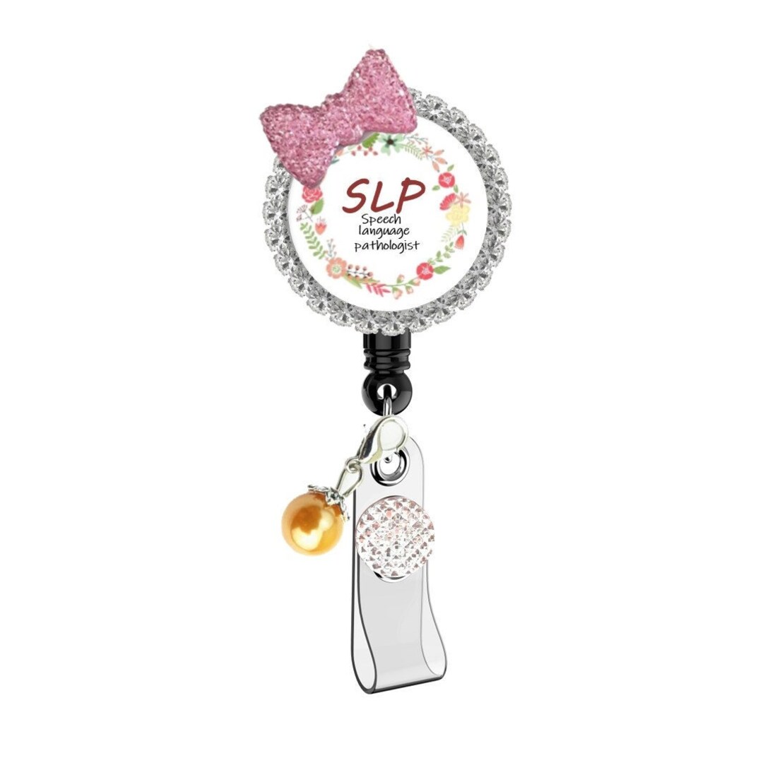 SLP in Progress Badge Reel Custom Designs Funny Unique Coworker Gift ...