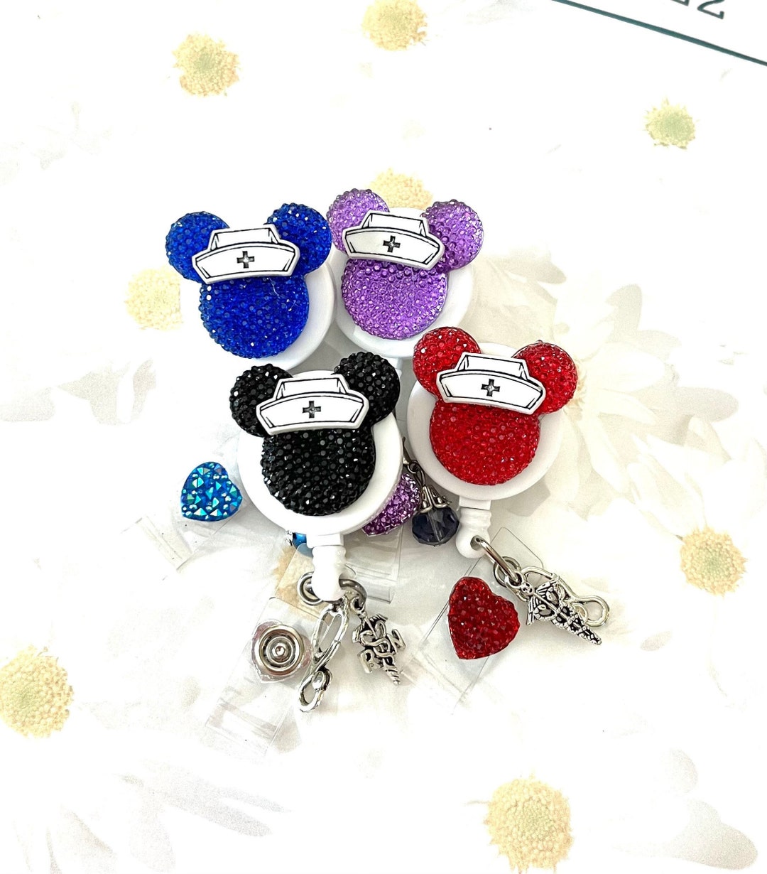Mickey Mouse Ears Rn Hat Gift Badge Reel Nurse Jewelry Unique ...