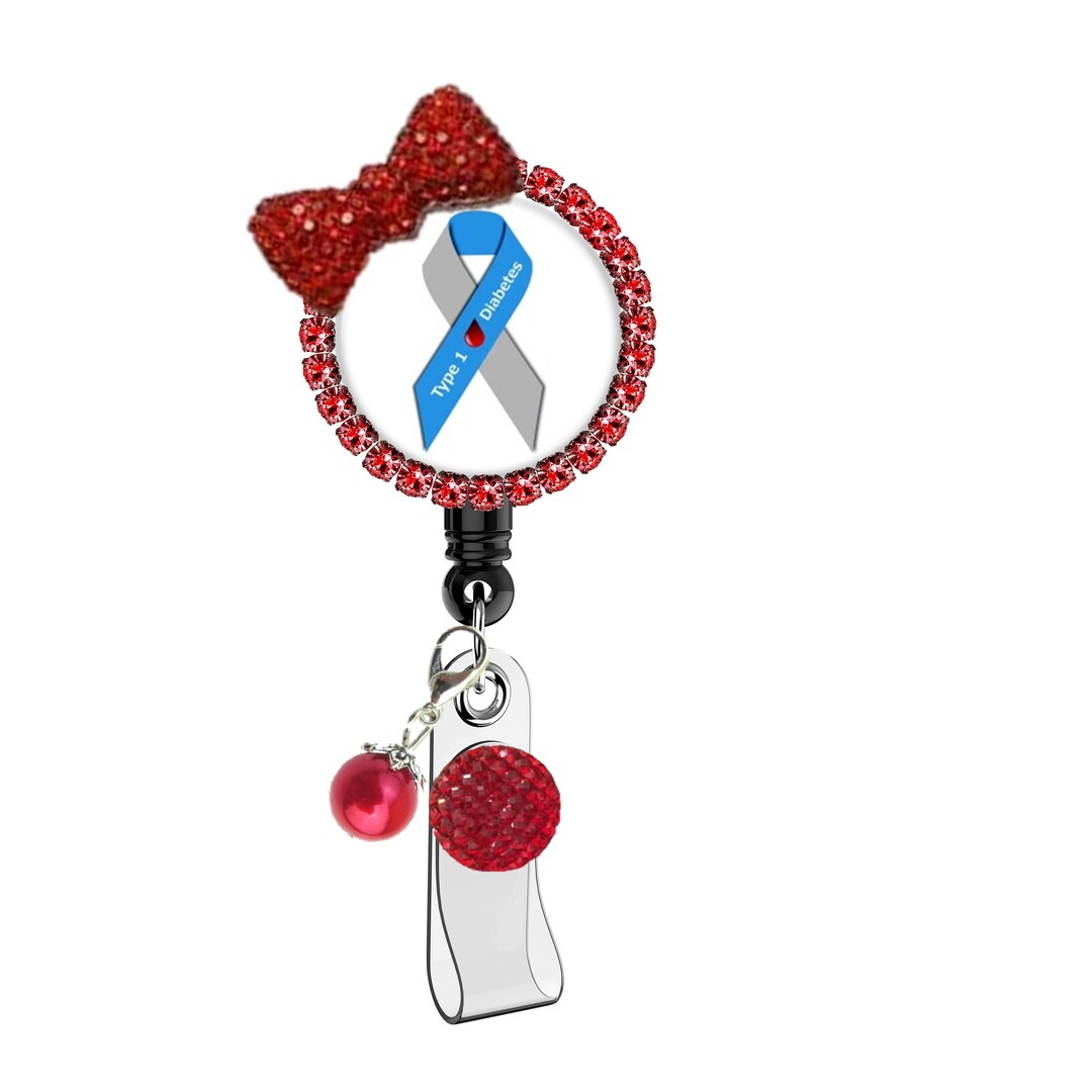 Type 1 Diabetes Awareness Ribbon Badge Reel Name Tag Id Holder - Etsy