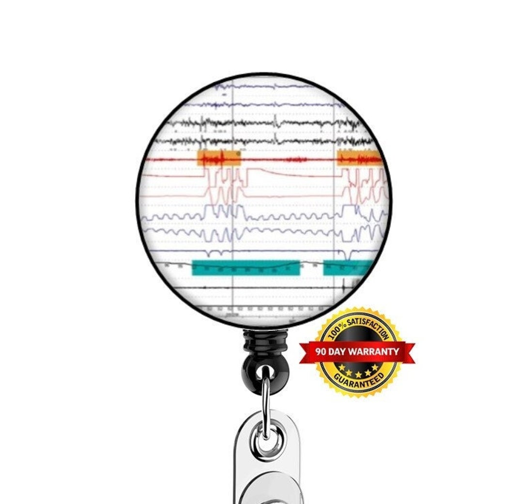 Sleep Study Retractable Badge Reel Magnetic Back Option Spring Swivel ...