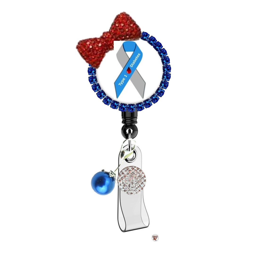 Type 1 Diabetes Awareness Ribbon Badge Reel Name Tag Id Holder - Etsy