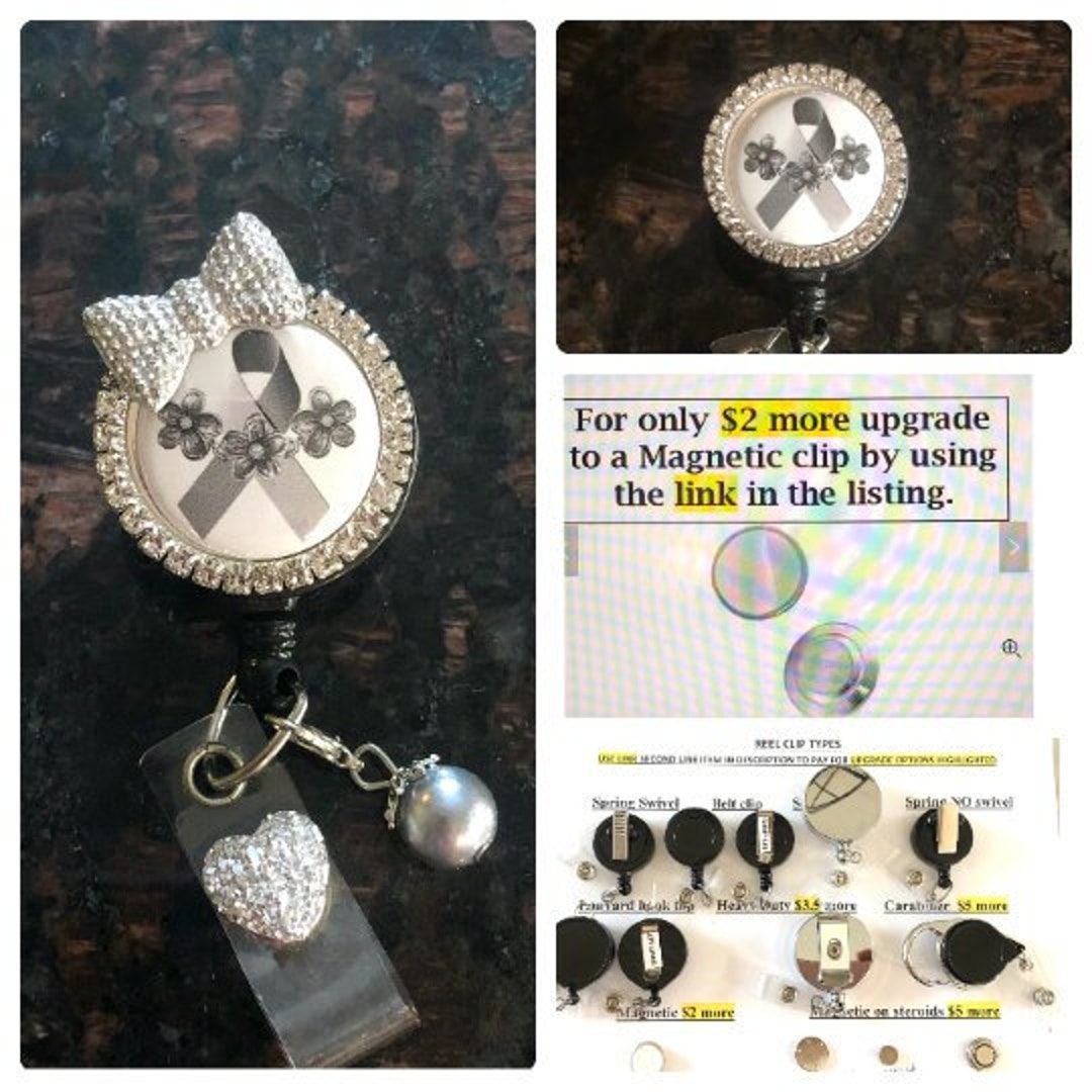 Brain Cancer Badge Reel, Nursing Awareness RN Ribbon Gyn Oncology ...