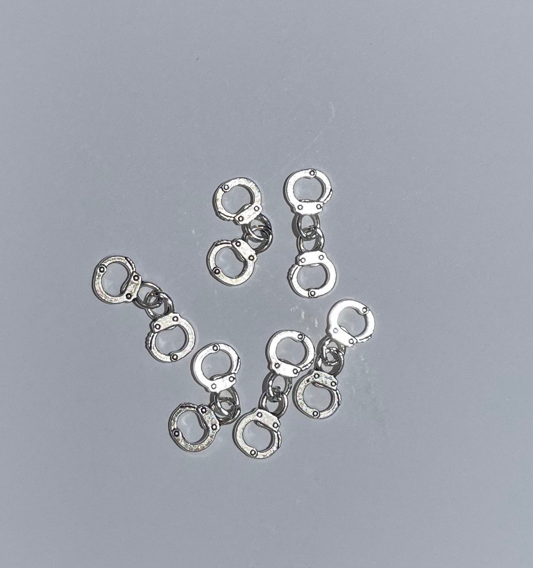 Metal Handcuff Charms Set of 6 for Diy Crafts Police Sheriff Wife ...