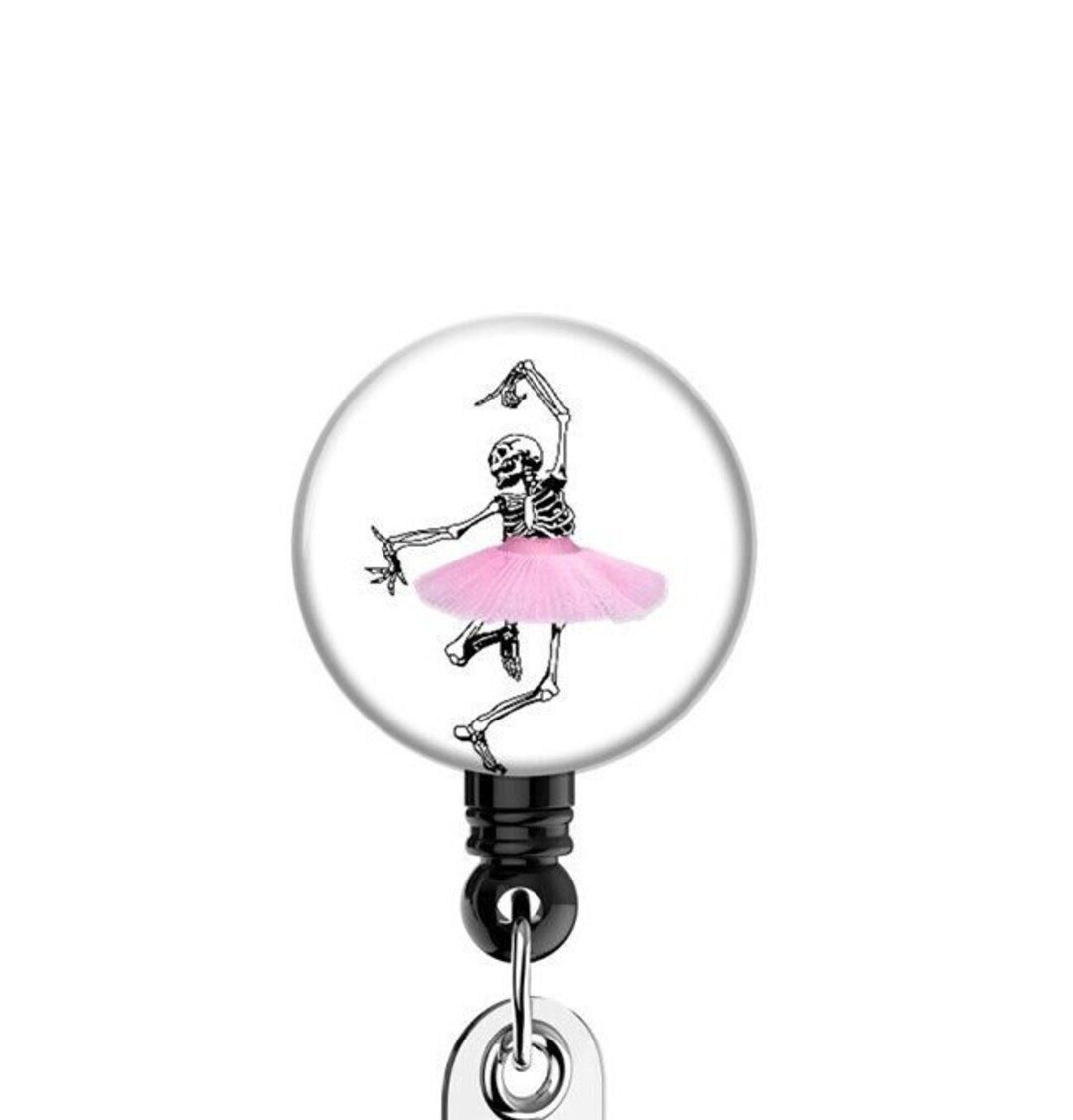 Nurse Ballerina Skeleton Badge Reel Coworker Gift Ideas Retractable ...