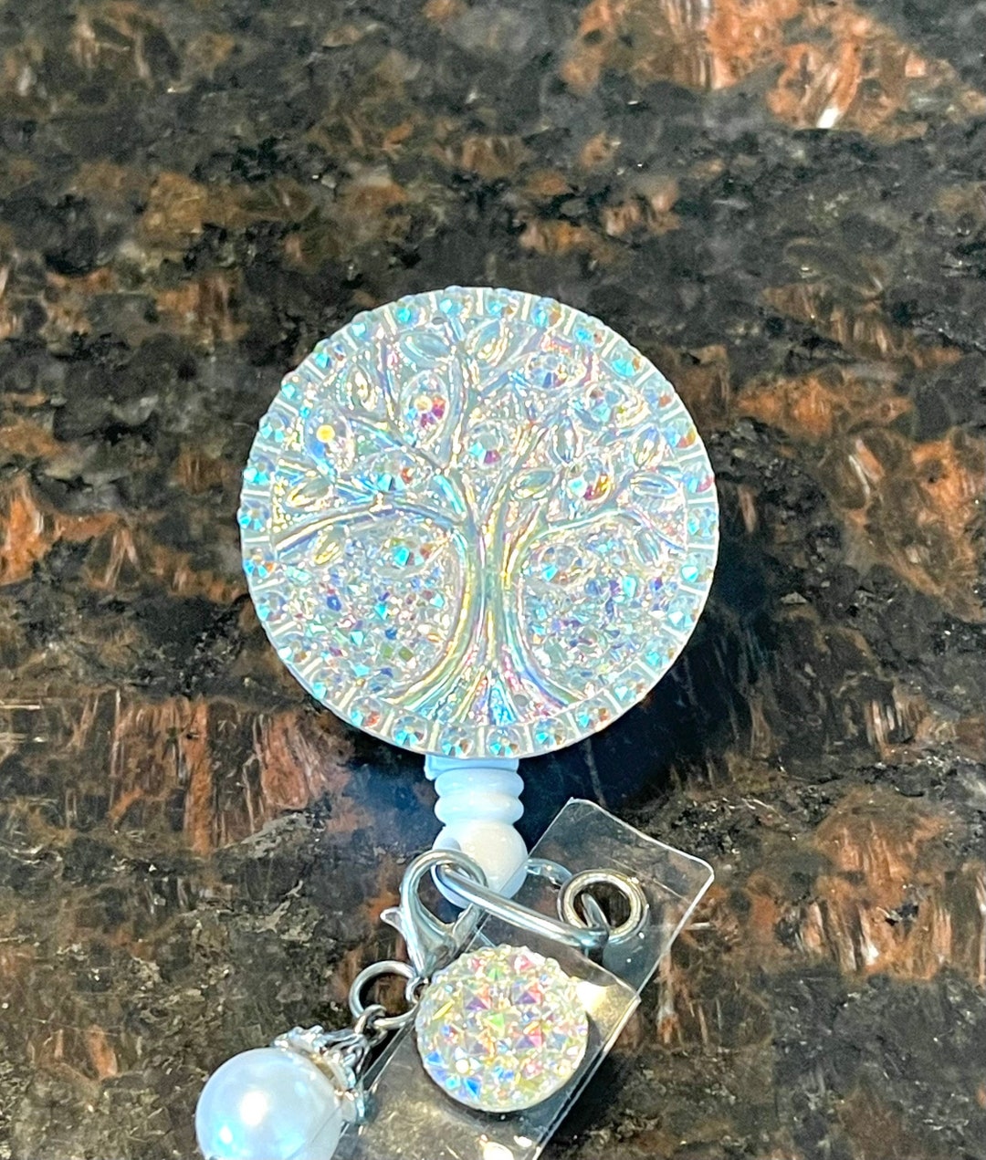 Tree of Life Badge Reel, Effervescent Rhinestone Lanyard, Stethoscope ...
