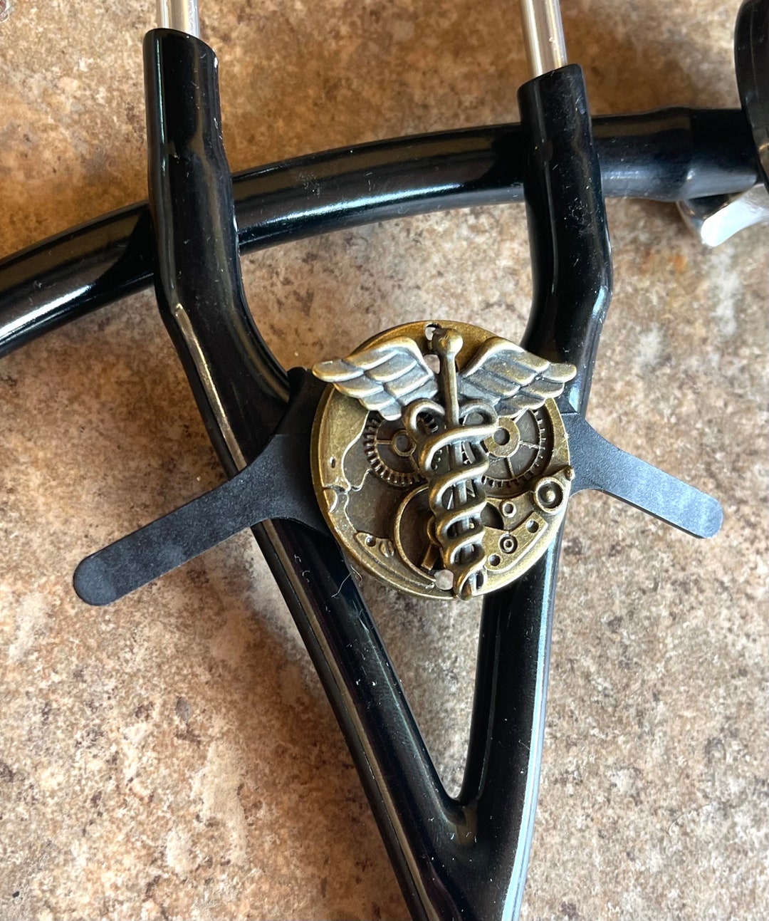 Steampunk Caduceus Stethoscope ID Tag Retractable Badge Reel Original ...