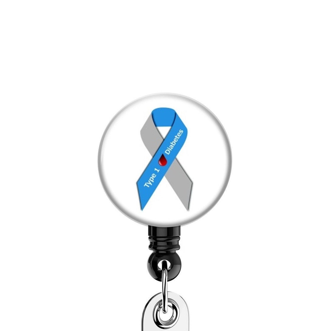Type 1 Diabetes Awareness Ribbon Badge Reel Name Tag Id Holder Unique ...