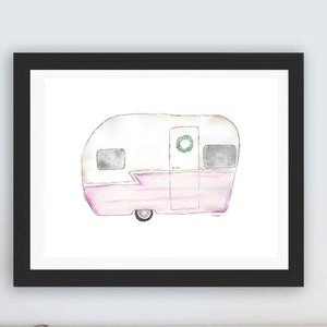 Retro Pink VW Camper Print Retro Camper Print Boho Wall Art - Etsy
