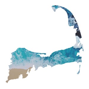 Cape Cod Paper Print, Cape Cod Wall Art, Massachusetts Art Print, Map ...