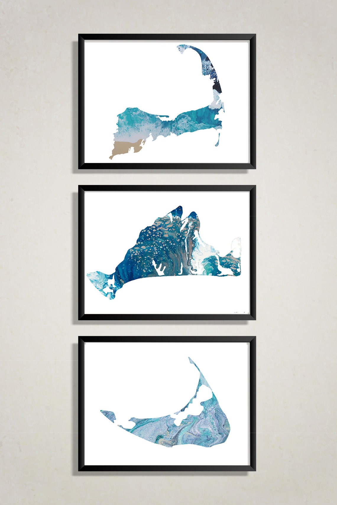 Cape Cod & Islands Gallery Wall Art Set of 3 Prints, Beach Wall Art ...