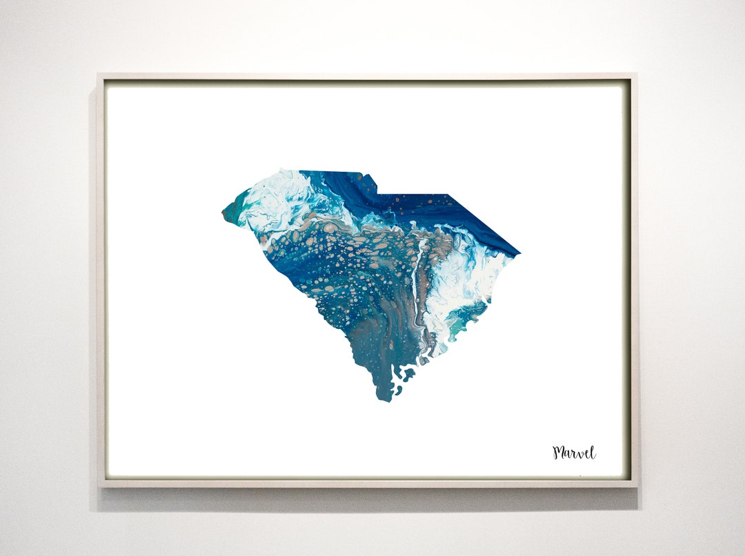 South Carolina Paper Print, South Carolina Wall Art, South Carolina Art ...