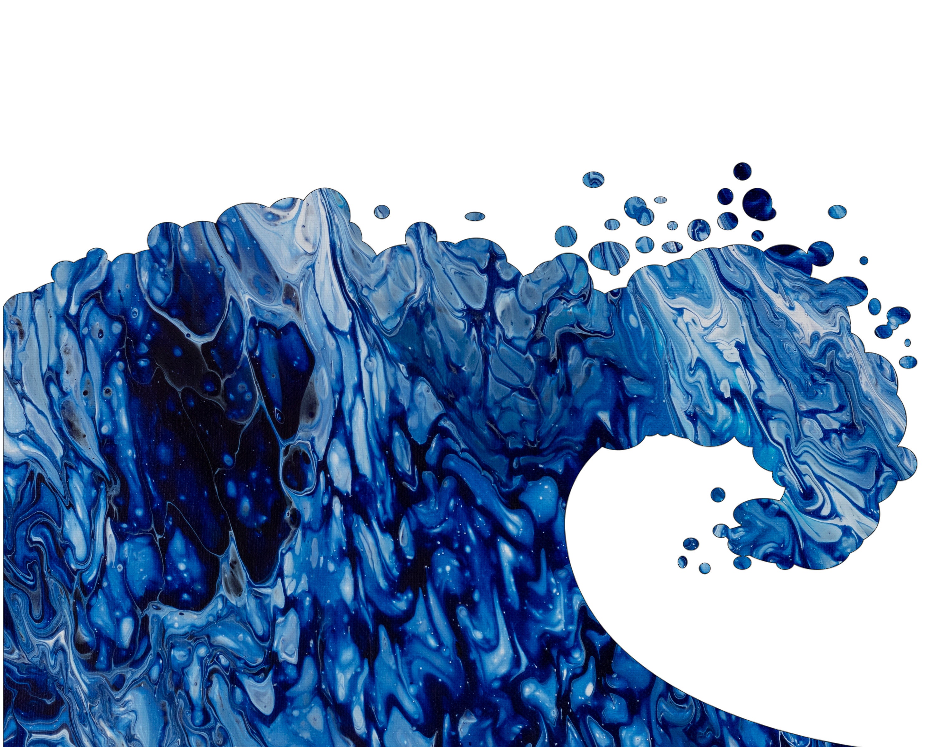 Large Wave Fluid Art Painting Art Print, Wave Print, Beach Wall Art ...
