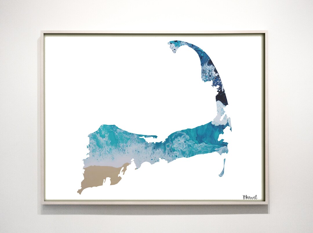 Cape Cod Paper Print, Cape Cod Wall Art, Massachusetts Art Print, Map ...