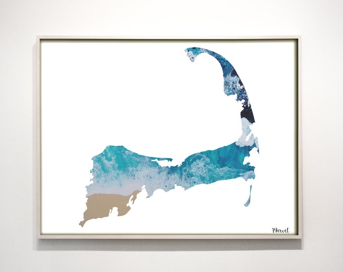 Cape Cod Paper Print, Cape Cod Wall Art, Massachusetts Art Print, Map ...