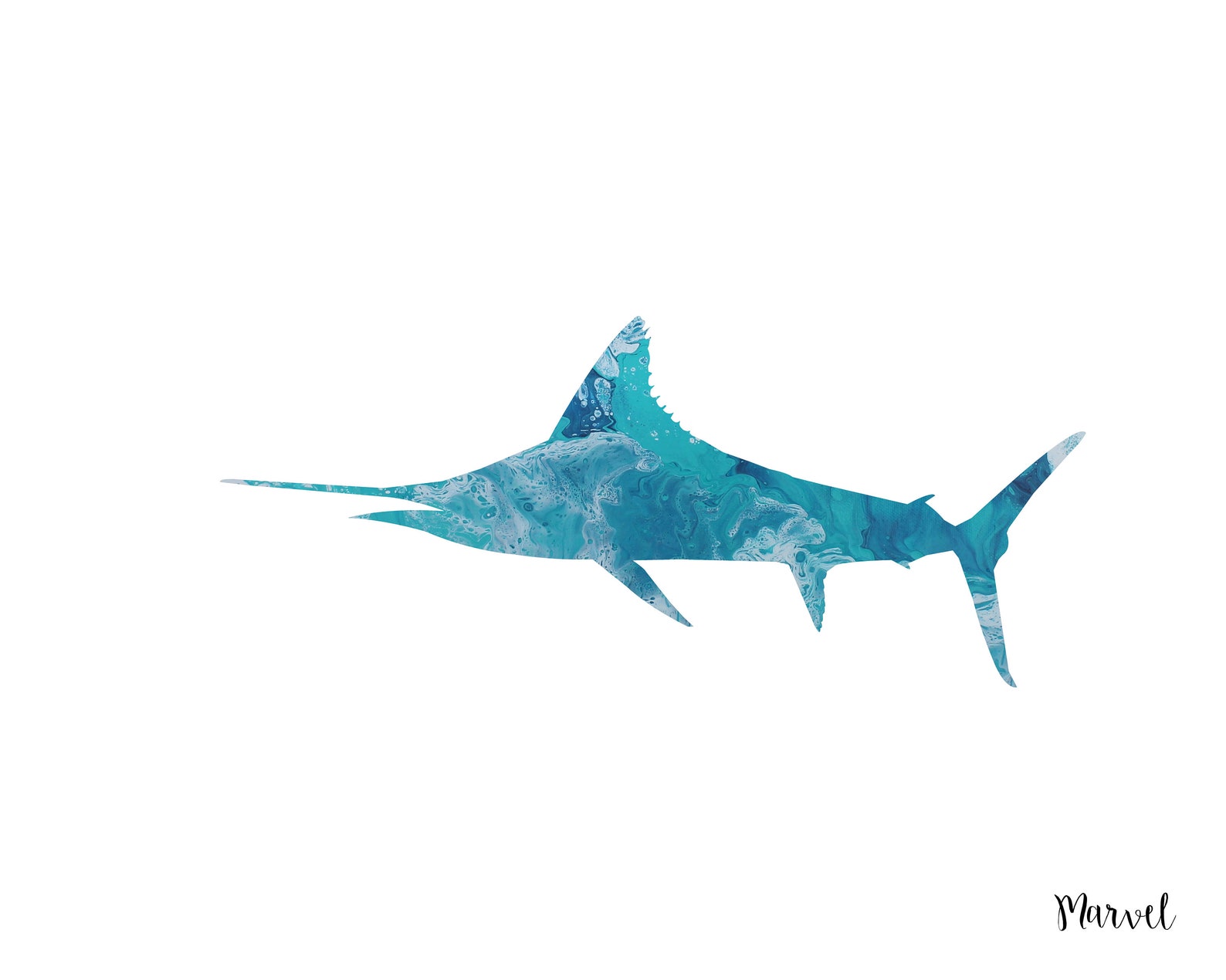 Marlin Paper Print, Marlin Print, Sea Animals Art, Marlin Poster, Ocean ...