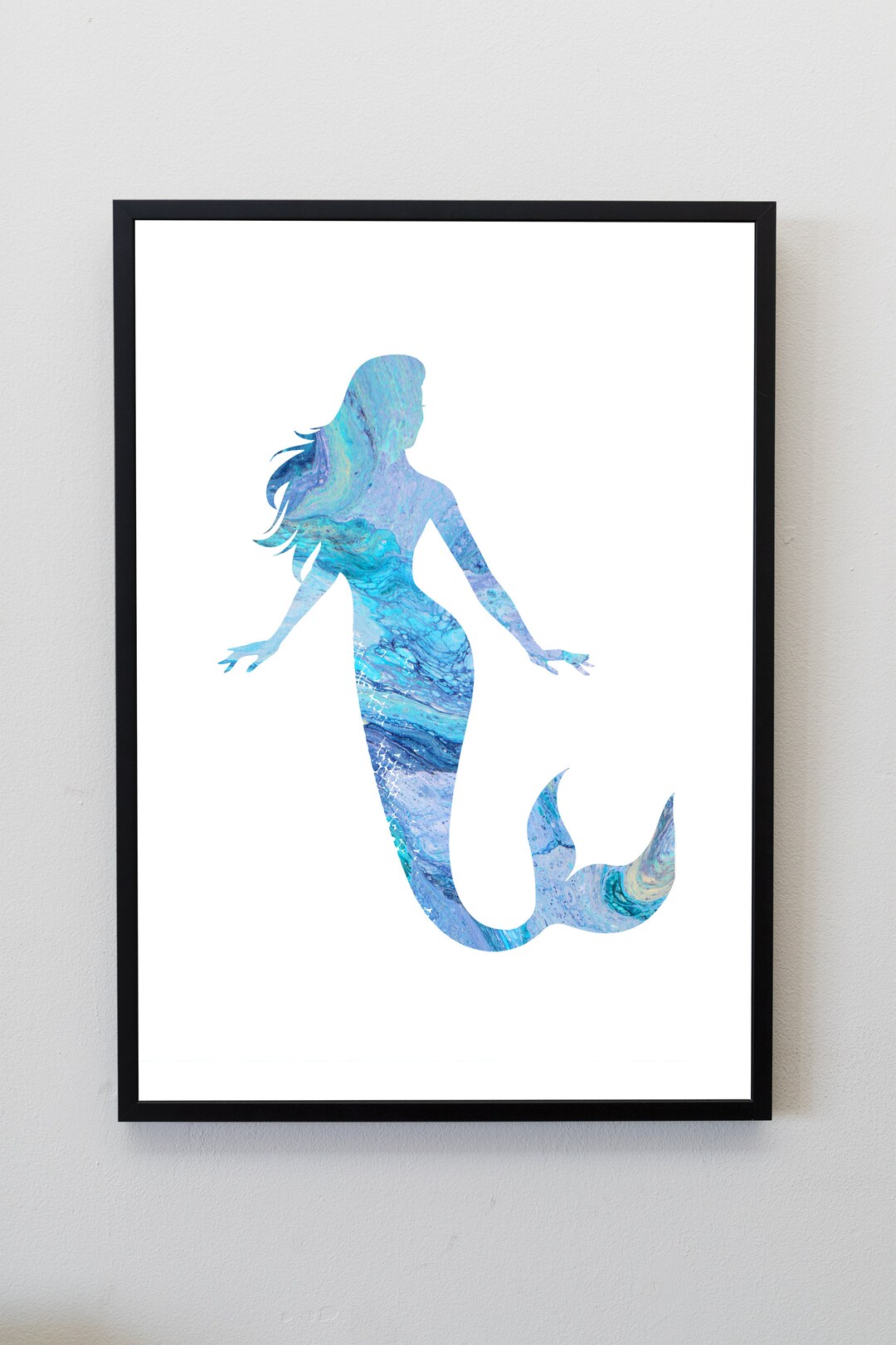 Mermaid Art Print, Mermaid Paper Print, Mermaid Print, Sea Creatures ...