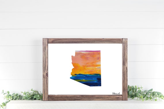Arizona Paper Print Arizona Wall Art Arizona Art Print Map | Etsy