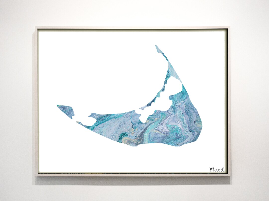 Nantucket Paper Print, Nantucket Wall Art, Massachusetts Art Print, Map ...
