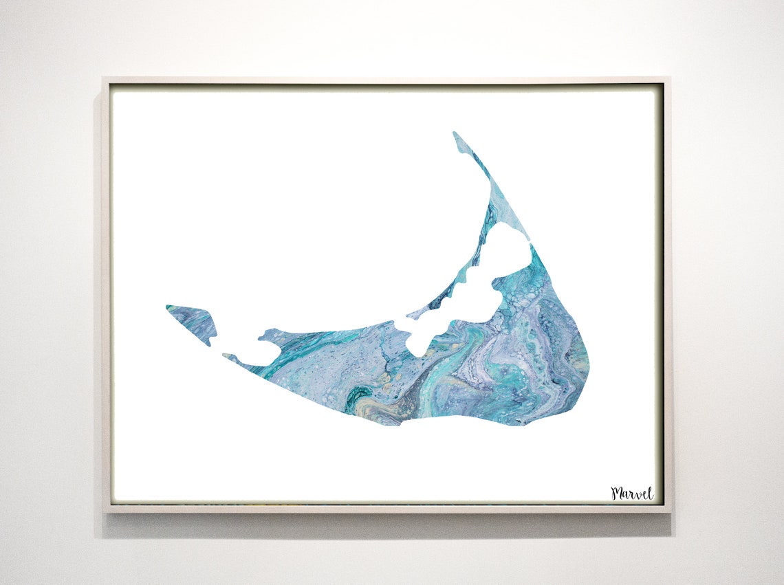 Nantucket Paper Print, Nantucket Wall Art, Massachusetts Art Print, Map ...