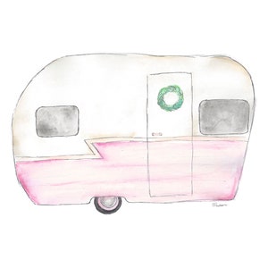 Retro Pink VW Camper Print Retro Camper Print Boho Wall Art - Etsy