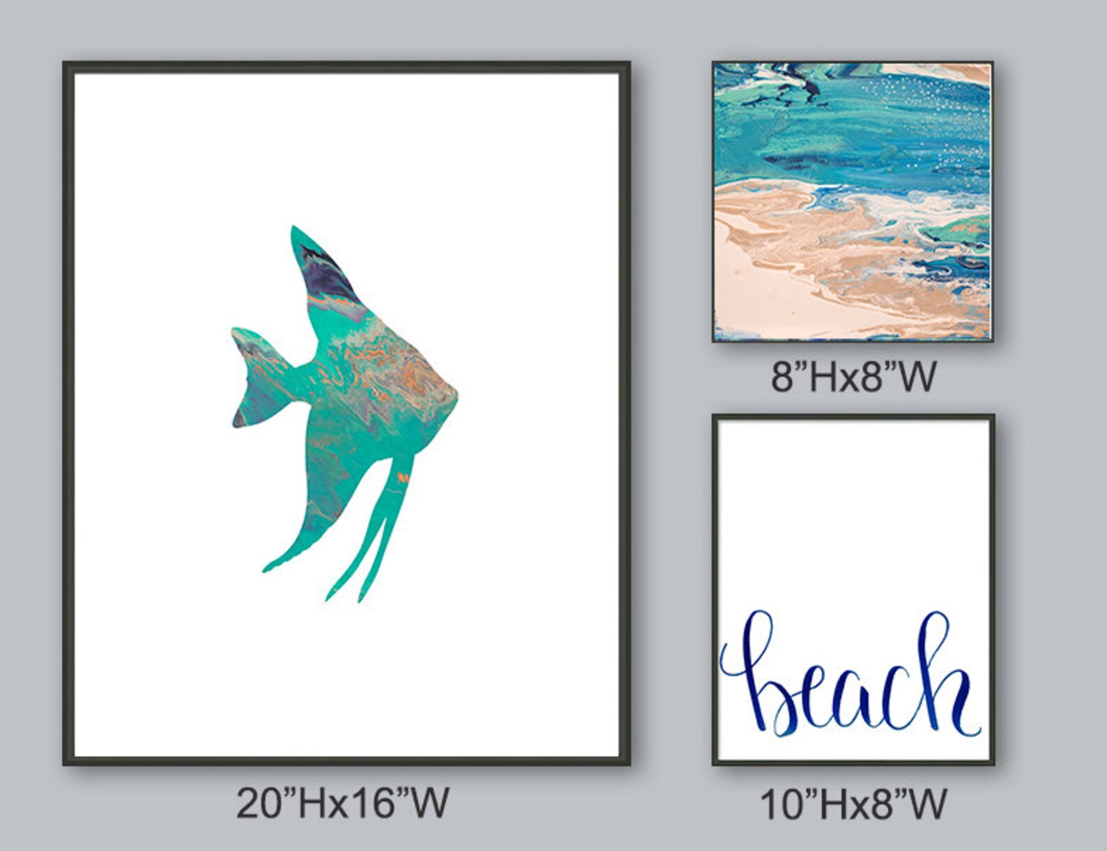 Beach Theme Printables Gallery Wall Art Set, Set of 3 Prints, Beach ...