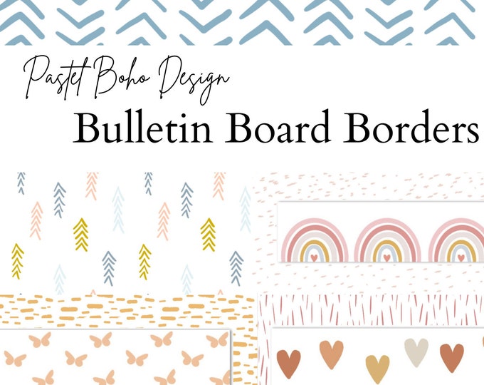 BULLETIN BOARD BORDERS - Boho Rainbow Collection | Classroom Bulletin ...
