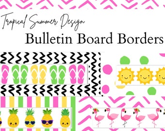 Spring Bulletin Board Borders Printable Set of 8 Instant Download Pdfs ...