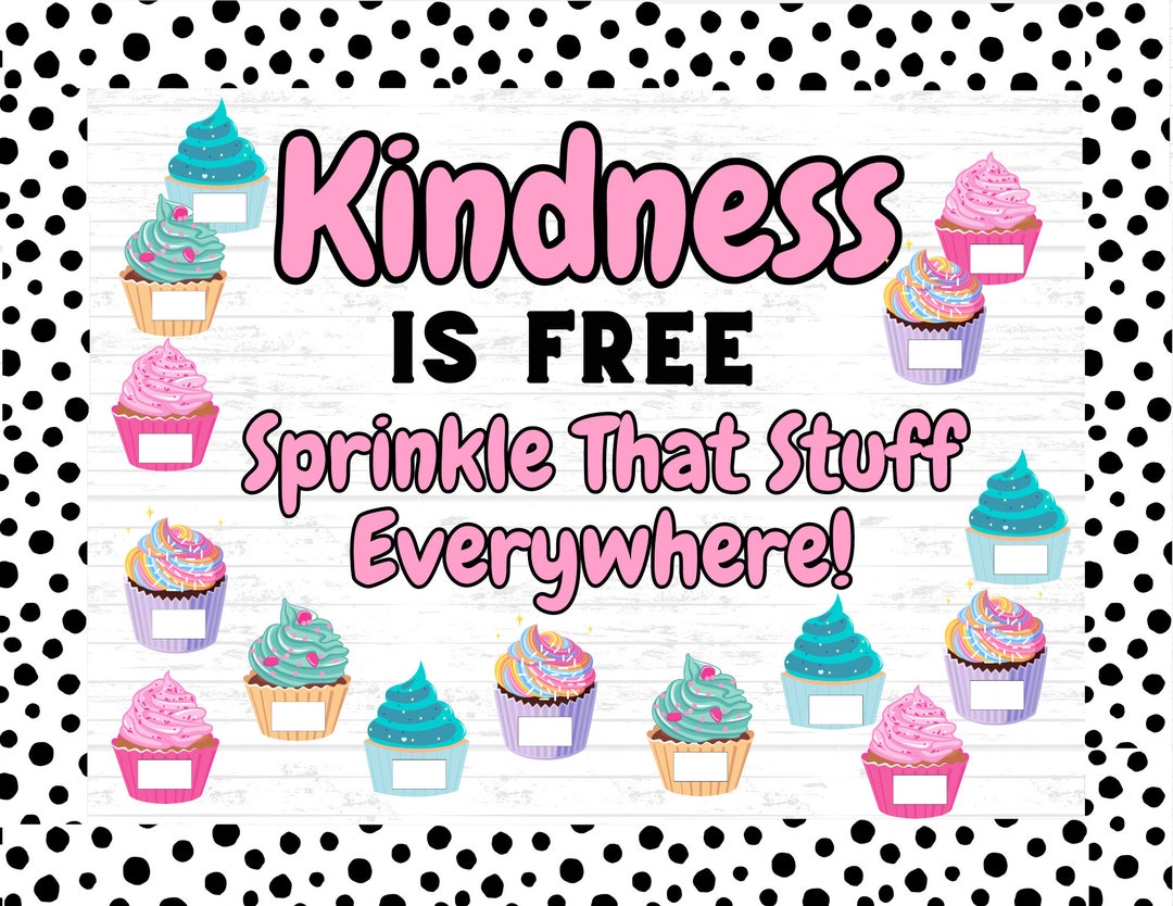 Kindness Cupcake Bulletin Board Kit Classroom Writing Activity ...