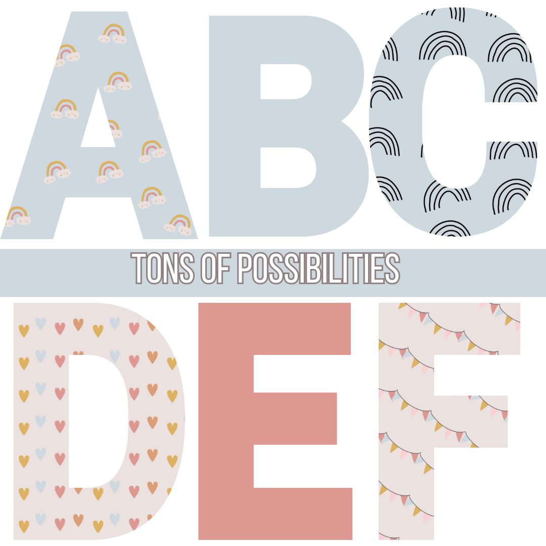 Boho Bulletin Board Letters Printable Set of 18 Instant Download PDF ...