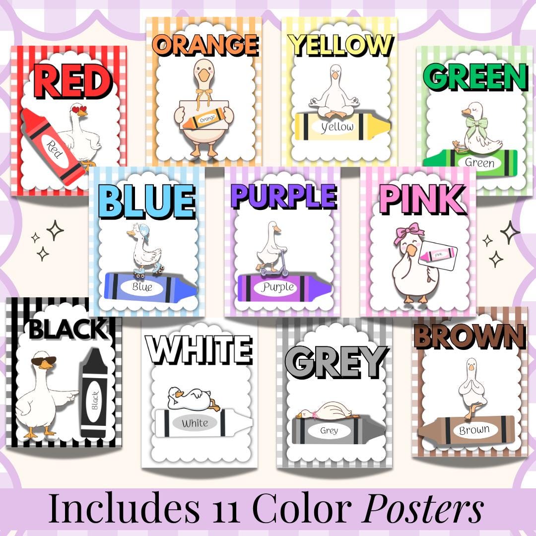 Color Posters Printable Classroom Color Posters for Preschool or ...