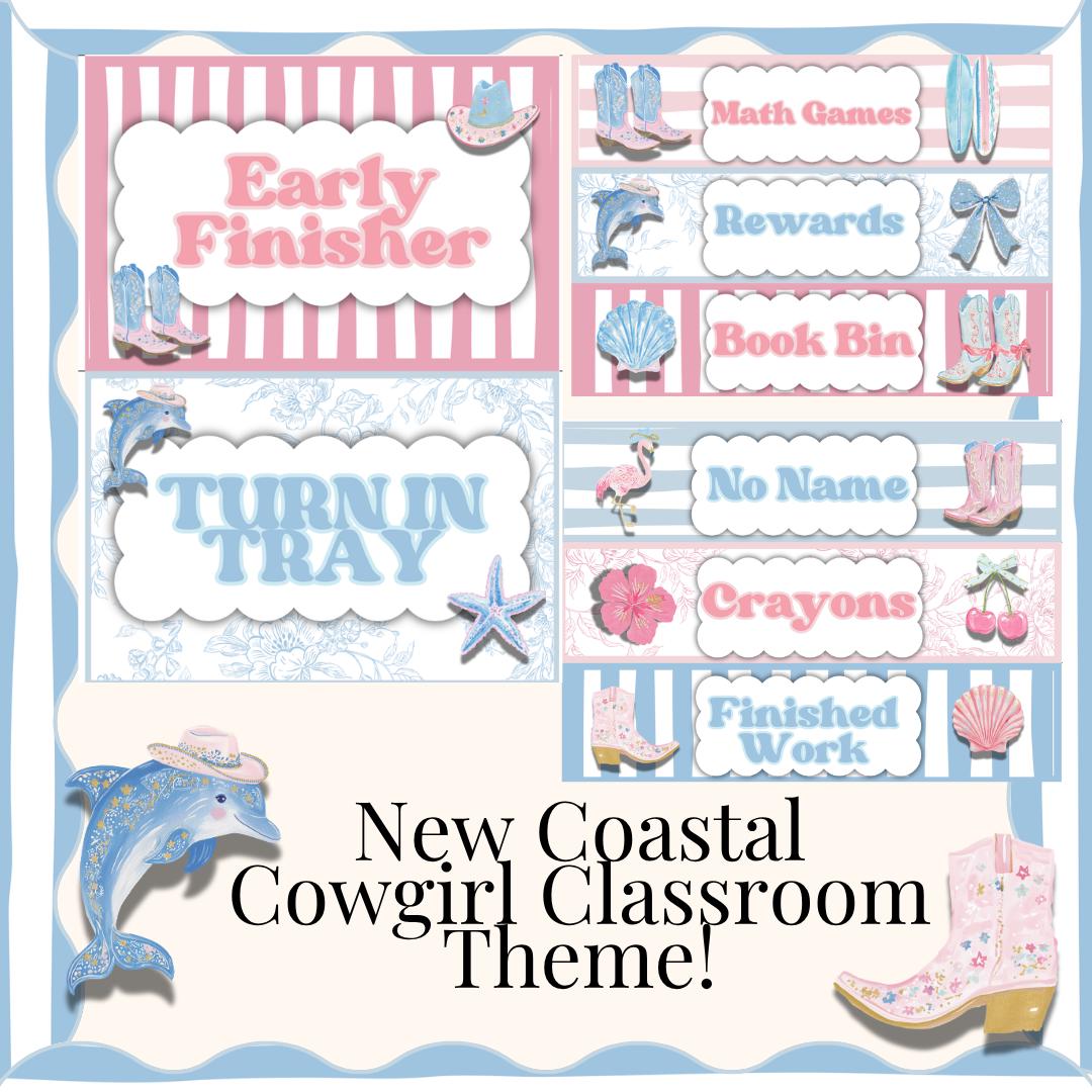 Classroom Labels Printable Bundle Classroom Supply Labels Coastal ...