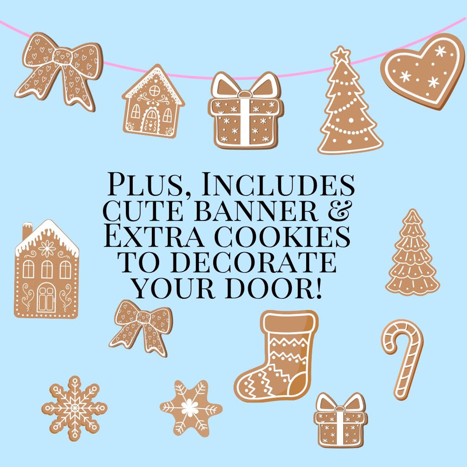 Christmas Classroom Door Decor Kit Cute Gingerbread Men Classroom Door ...