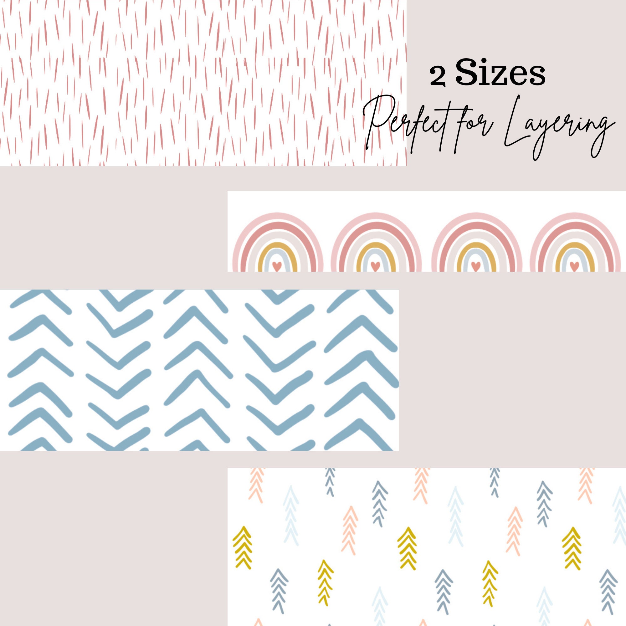 Boho Bulletin Board Borders Printable Set of 8 Instant Download Boho ...