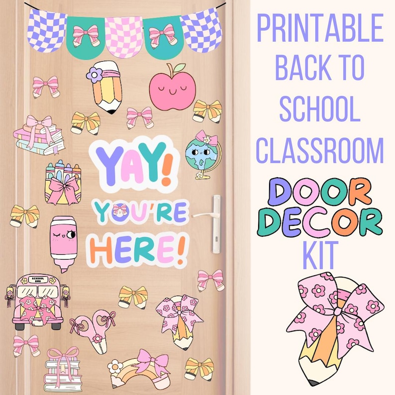 Back to School Classroom Door Decor Kit Printable Welcome Classroom ...