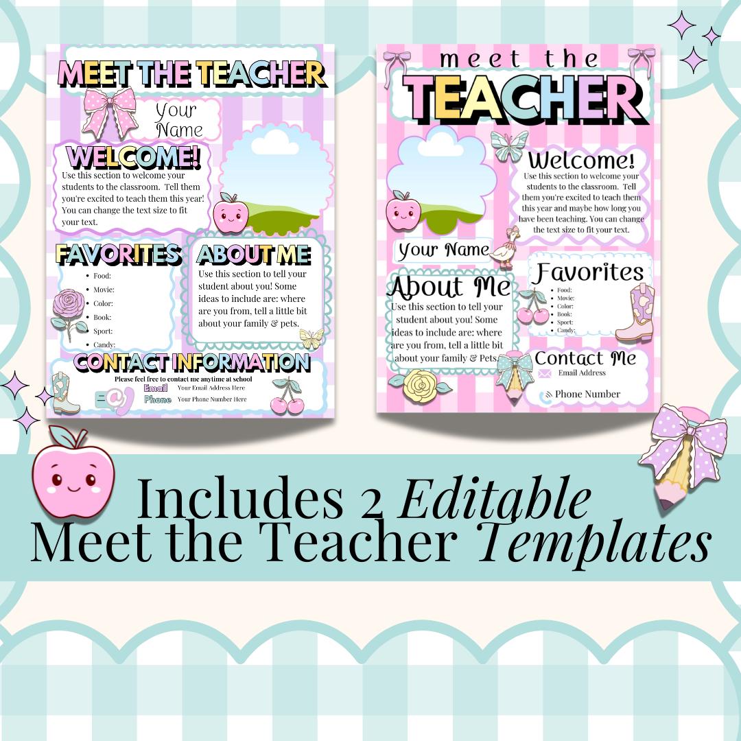 Meet the Teacher Template Editable Pastel Meet the Teacher Canva ...