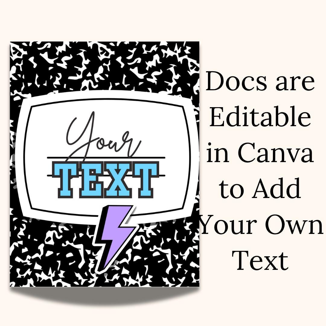 Editable Classroom Binder Covers: Composition Notebook Theme (digital ...