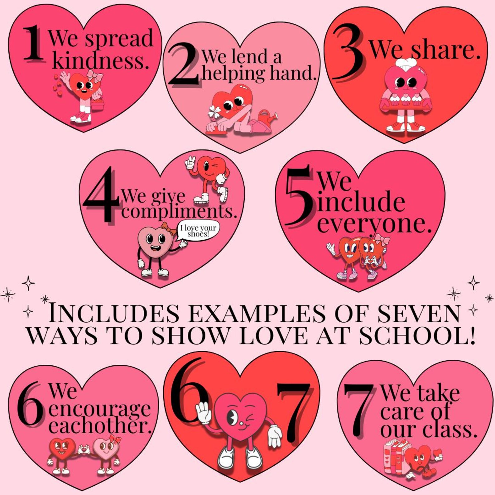 Funny Valentines Classroom Door Decor Kit 6 7 Kindness Classroom Door ...