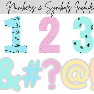 Pastel Bulletin Board Letters Printable Set of 12 Instant Download PDF ...