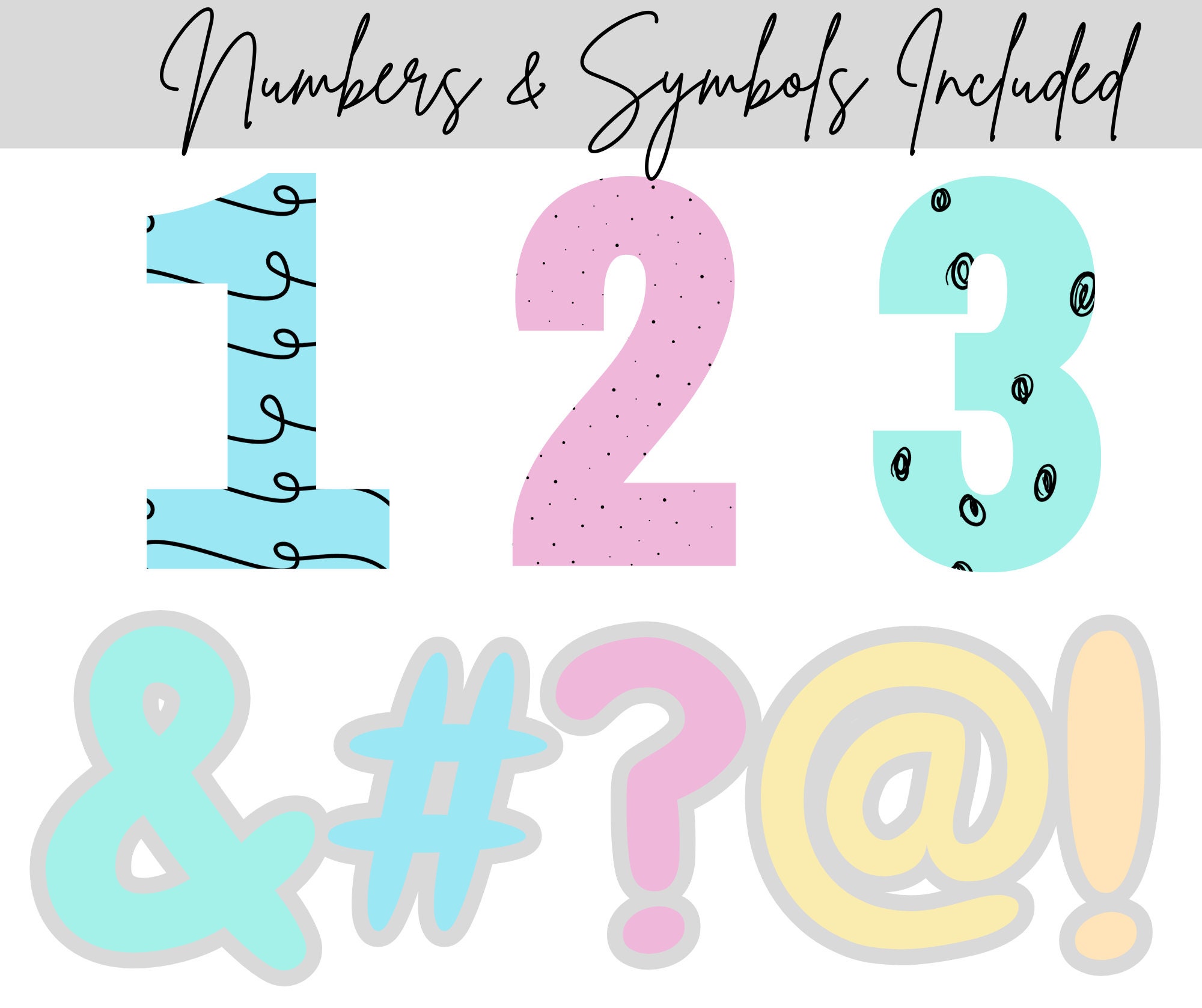 Pastel Bulletin Board Letters Printable Set of 12 Instant Download PDF ...