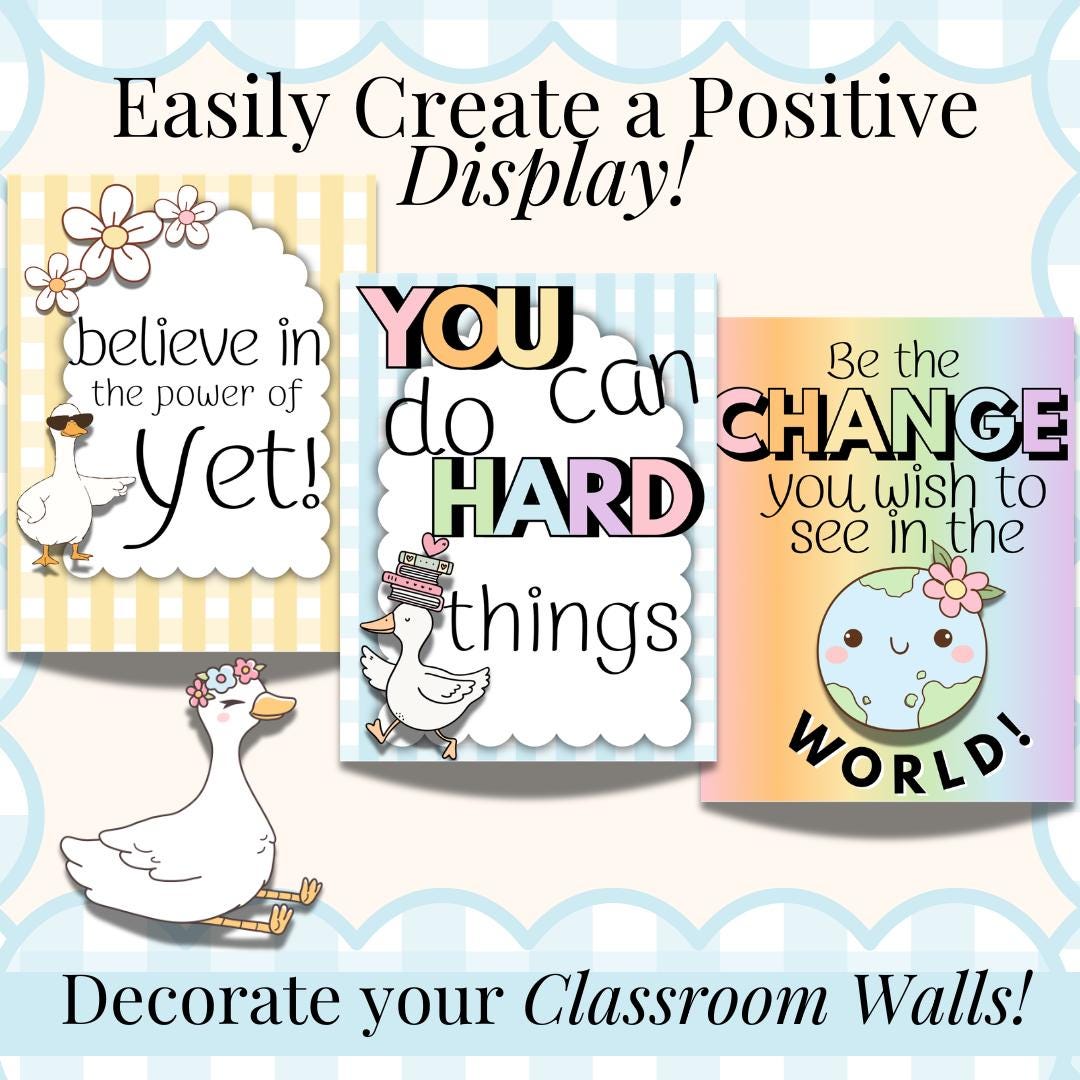 Growth Mindset Posters for Classroom Silly Goose Classroom Theme ...