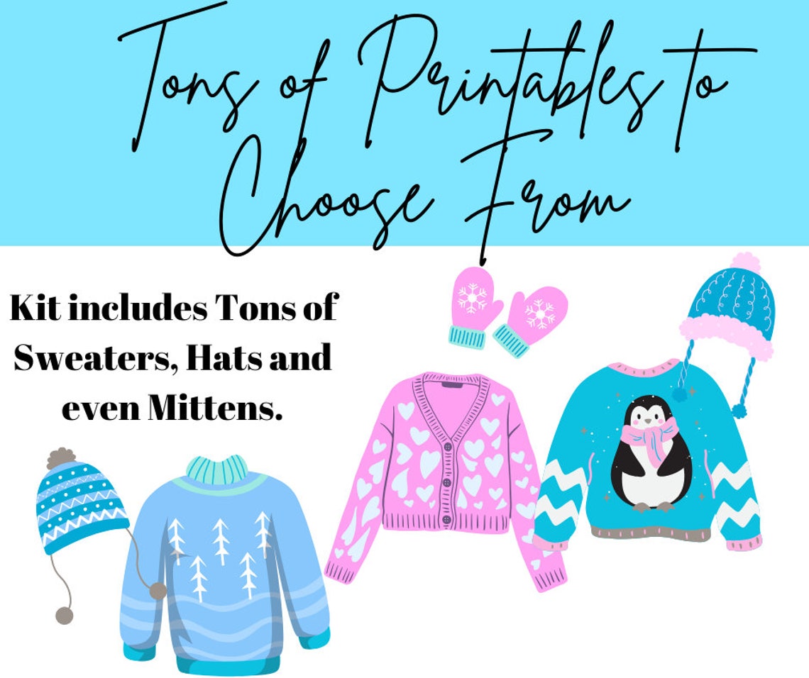 Winter Classroom Door Decor Kit Printable Student Photos Sweater ...