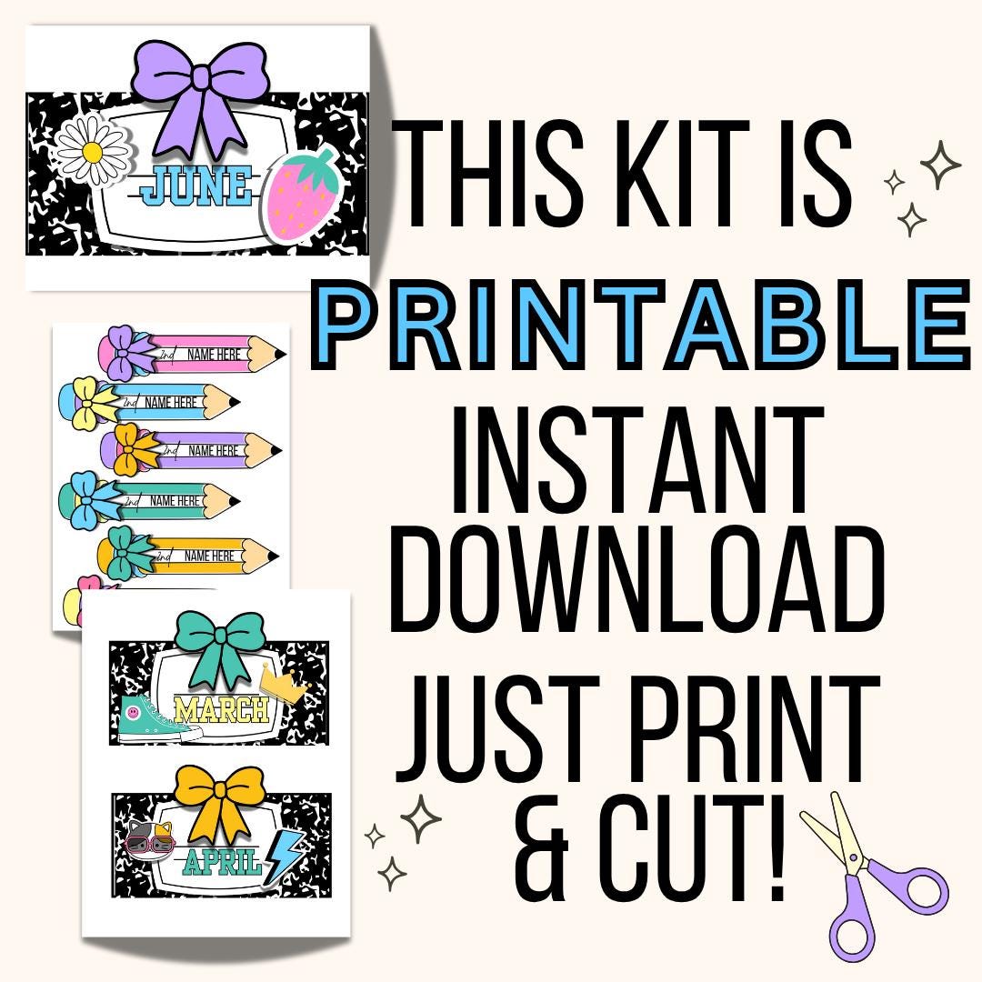 Printable Classroom Birthday Chart: Composition Notebook Theme (digital ...