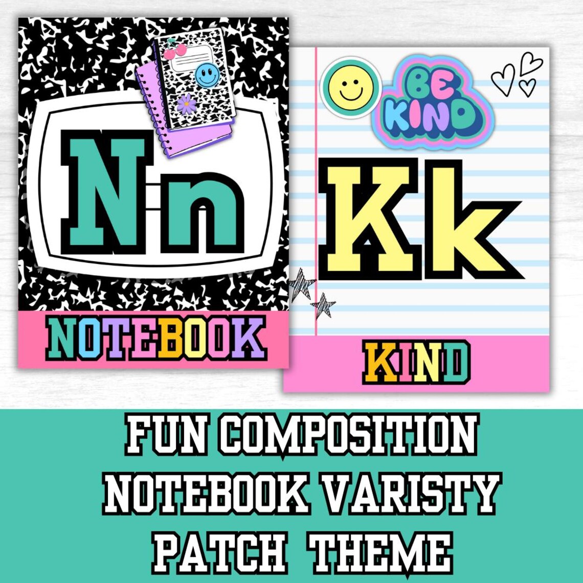 Alphabet Posters Classroom Printable Composition Notebook Classroom ...