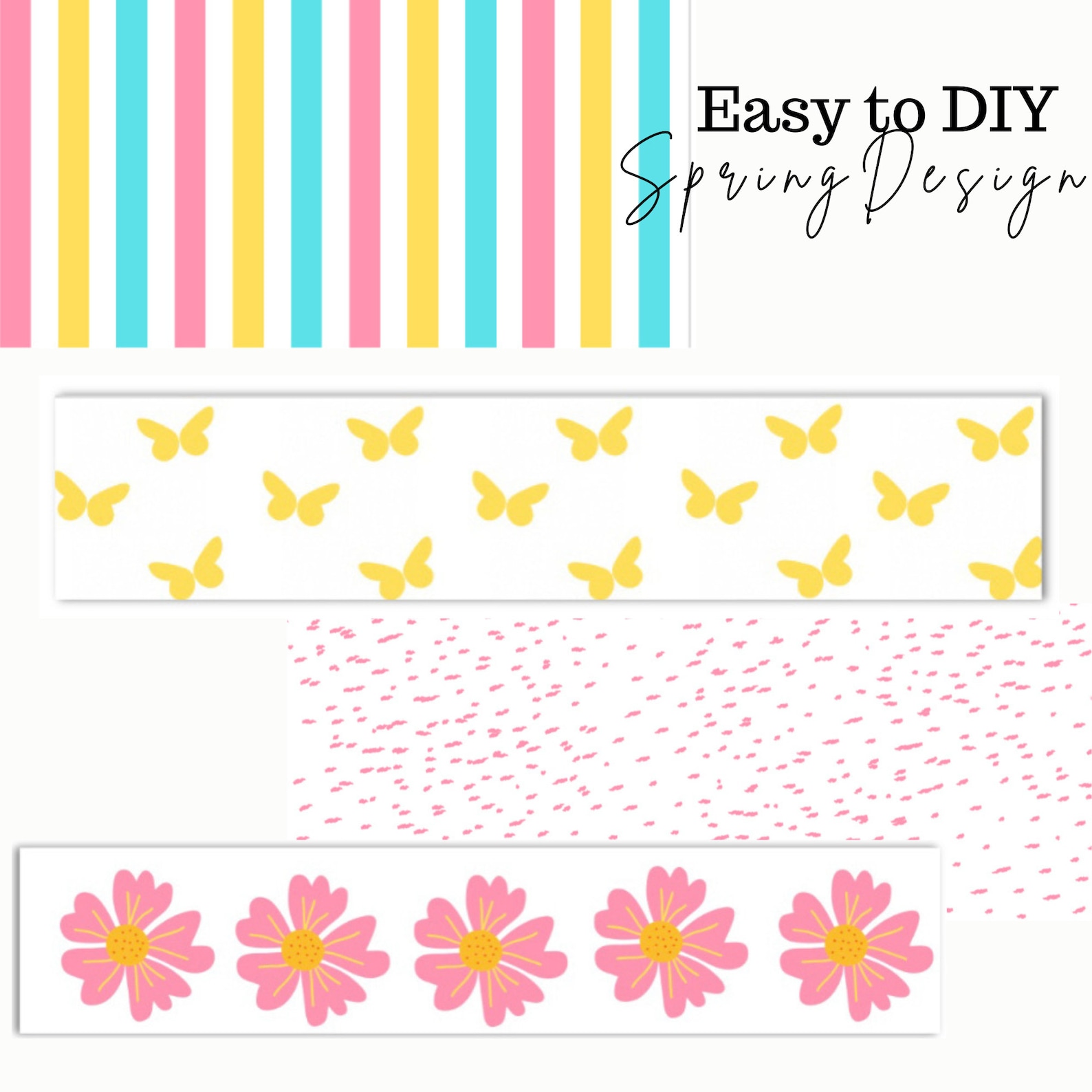 Spring Bulletin Board Borders | Printable Set of 8 | Instant Download ...