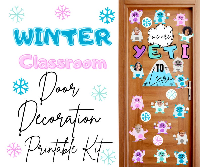 Yeti Winter Classroom Door Decor Kit Printable Instant Download - Etsy