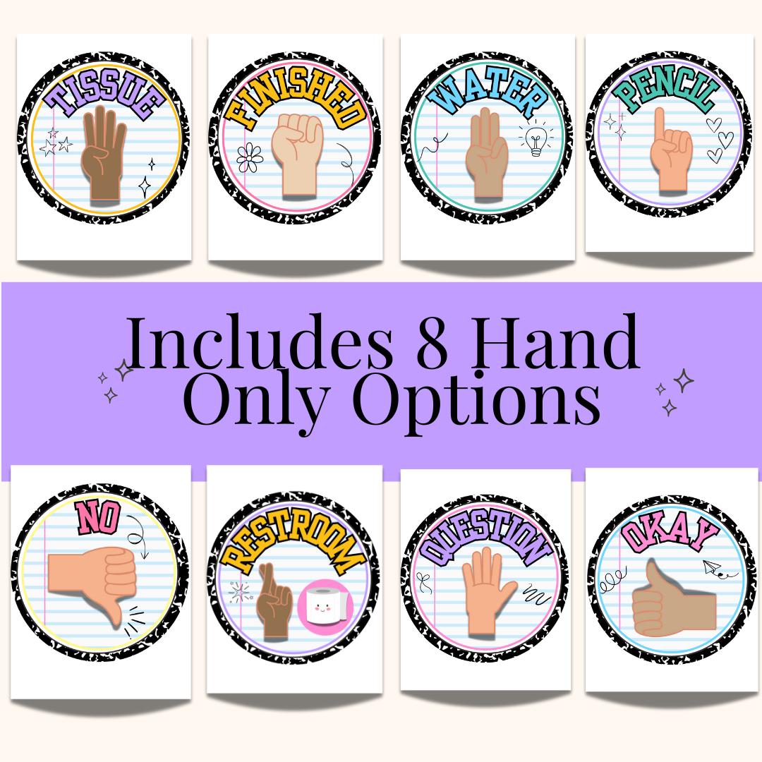 Classroom Hand Signal Posters: Composition Notebook Theme (digital ...