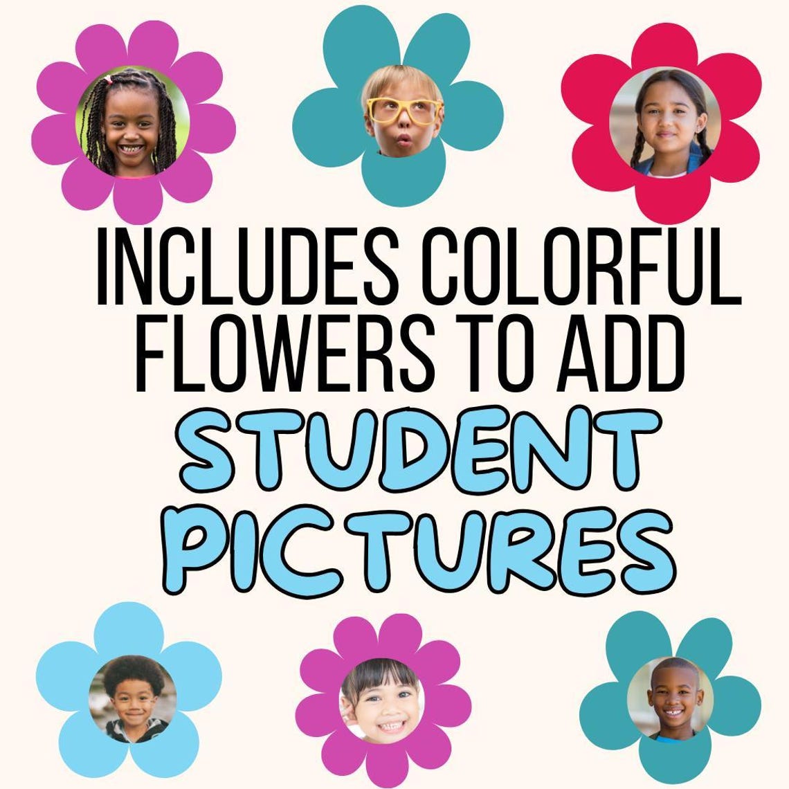 Spring Classroom Door Decor Kit Printable Flower Classroom Decor Cute ...