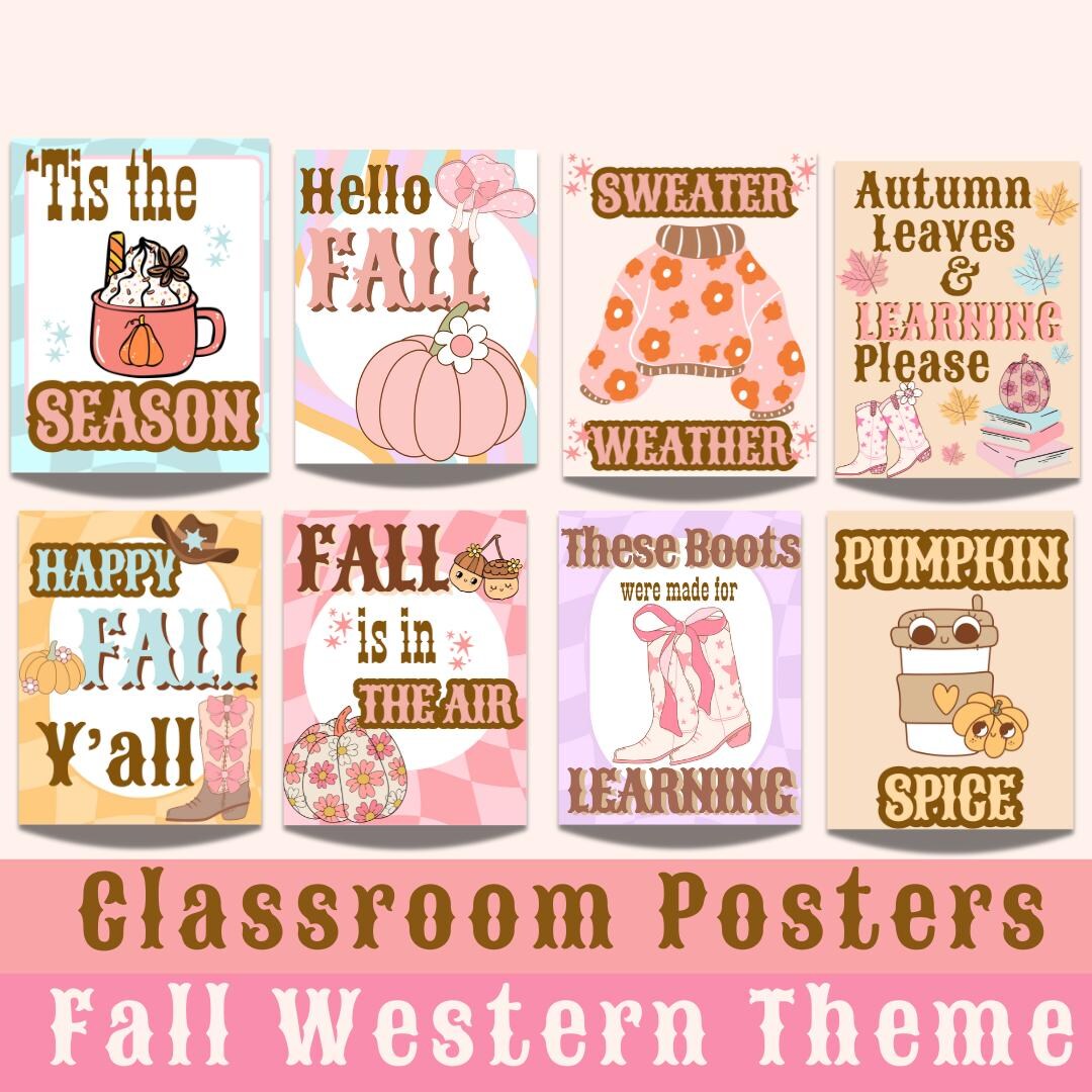 Classroom Posters Fall Printable Western Classroom Decor Fall Posters ...